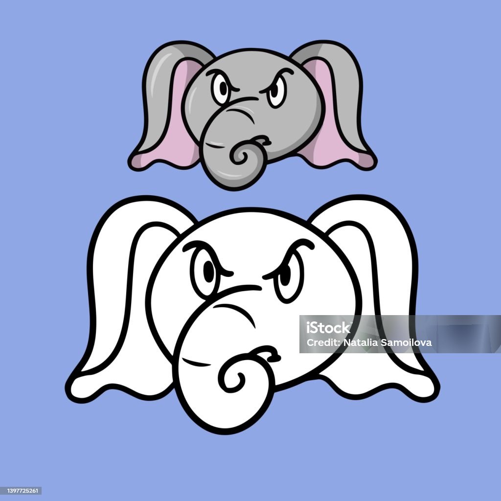 Angry Cute Gajah Kecil Emosi Gajah Kartun Ilustrasi Vektor Dengan Latar ... Angry Cute Gajah Kecil Emosi Gajah Kartun Ilustrasi Vektor Dengan Latar ...