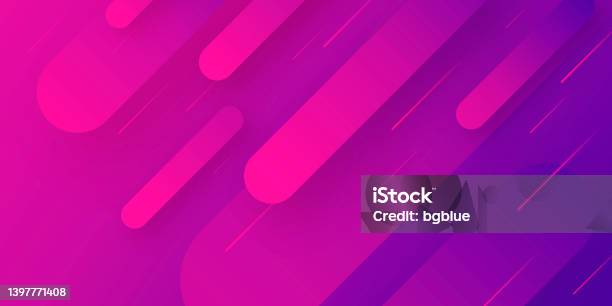 Desain Abstrak Dengan Bentuk Geometris Trendy Pink Gradient Ilustrasi