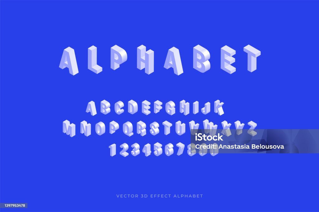Font Alfabet Isometrik Huruf Efek 3d Angka Dan Simbol Jenis Huruf
