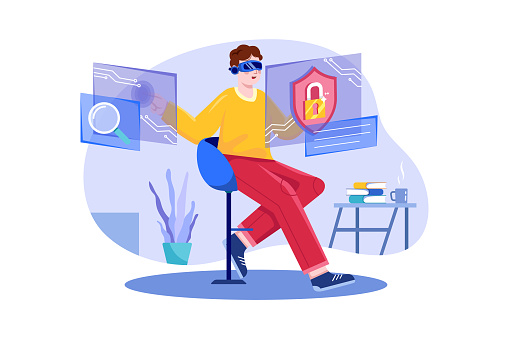 Concept Dillustration De Réalité Virtuelle Illustration Plate Isolée