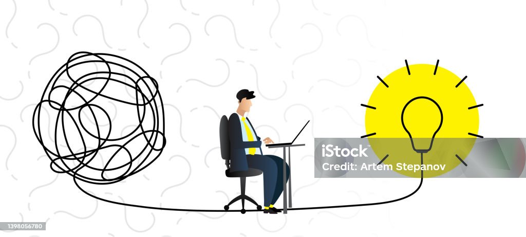 Ilustración de Simplificando El Complejo Confuso Y Claro Concepto De ... Ilustración de Simplificando El Complejo Confuso Y Claro Concepto De ...