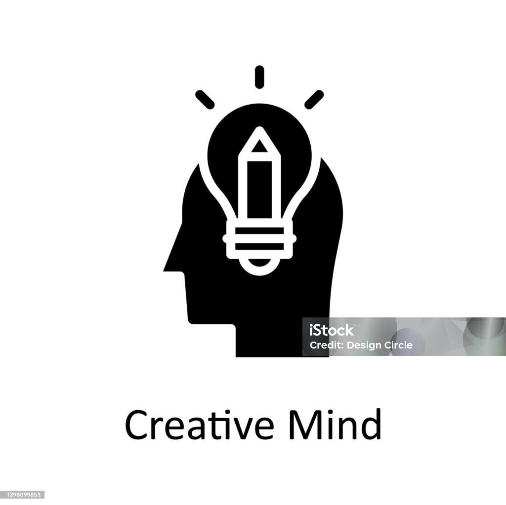 Creative Mind Vecteur Solide Illustration De Conception Dicônes Symbole