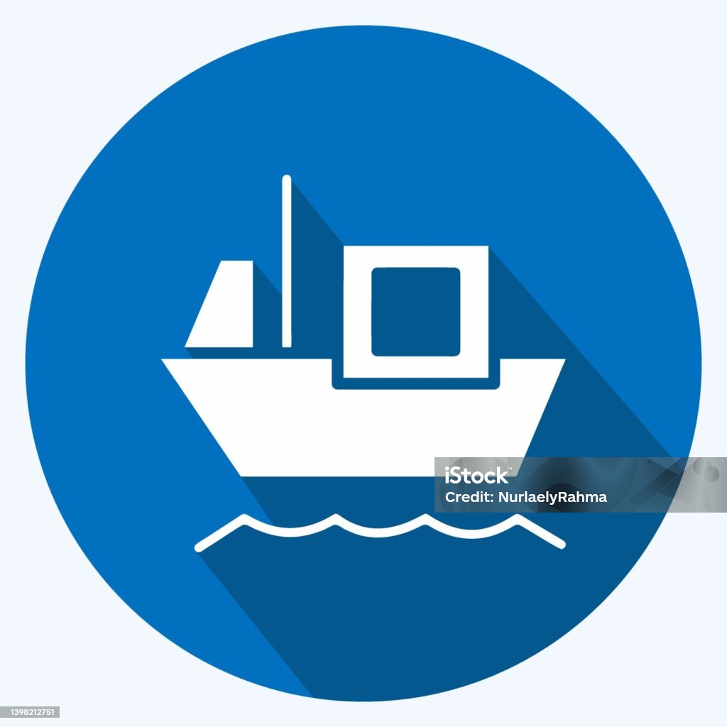 Icône Barge De Fret Convient Pour Le Symbole De Léducation Style Dombre