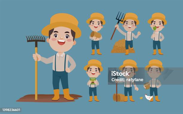 Set Petani Dan Tukang Kebun Dengan Pose Yang Berbeda Ilustrasi Stok ... Set Petani Dan Tukang Kebun Dengan Pose Yang Berbeda Ilustrasi Stok ...