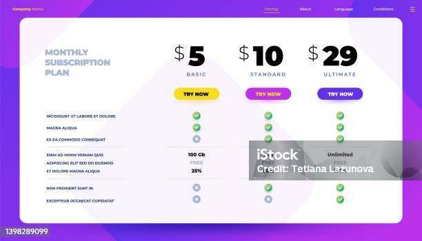 Langganan Bulanan Tabel Harga Dan Template Infografis Perbandingan ... Langganan Bulanan Tabel Harga Dan Template Infografis Perbandingan ...