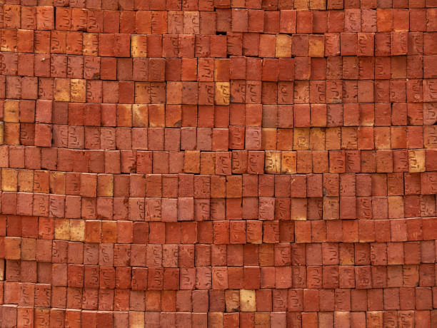 Free picture: Texture of terracotta brick with horizontal lines and ...