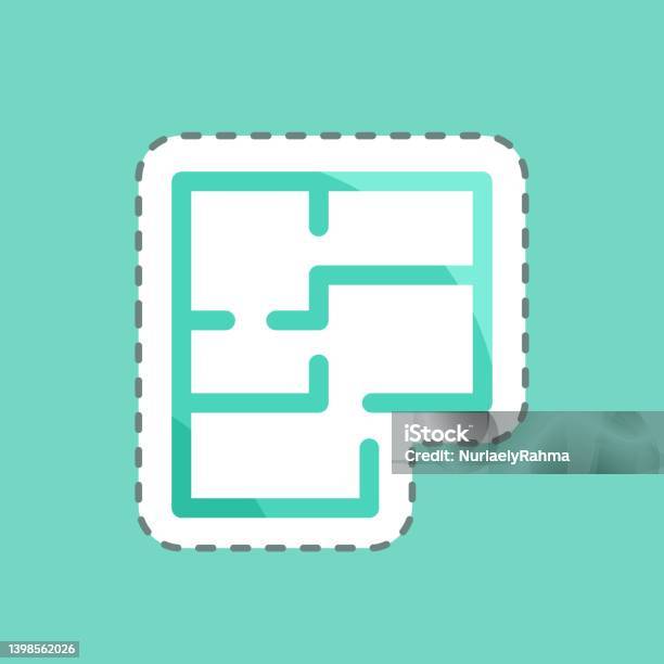 Garis Stiker Memotong Rencana Cocok Untuk Simbol Pendidikan Desain