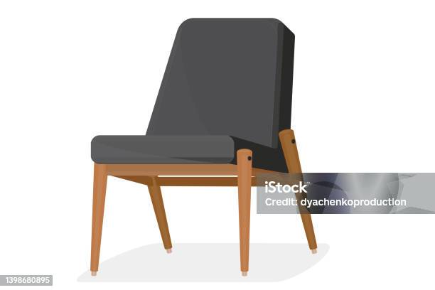 Kursi Warna Abuabu Yang Indah Untuk Ilustrasi Vektor Objek Kamar Gaya