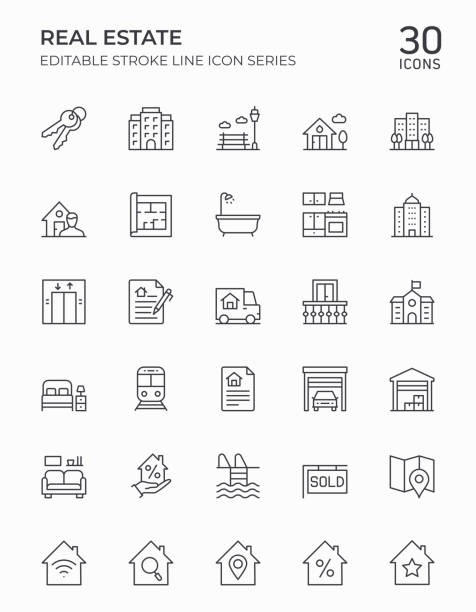 2400 Editable Stroke Icon Architecture Illustrations Royalty Free