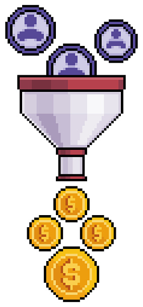 Icône De Lentonnoir De Vente De Marketing Numérique Pixel Art Pour Le ... Icône De Lentonnoir De Vente De Marketing Numérique Pixel Art Pour Le ...
