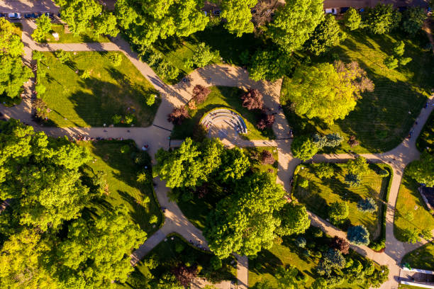Free Stock Photo of A Birds Eye View of a Lush Green Park | Download ...