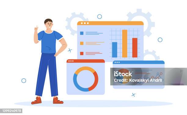Ilustración de Concepto De Análisis De Datos De Negocio Joven ... Ilustración de Concepto De Análisis De Datos De Negocio Joven ...
