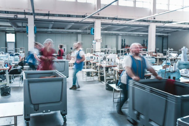 Free Stock Photo of Busy Factory Floor With Machines and Workers ...