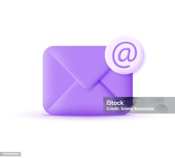 Enveloppe 3d Et Icône Demail Isolées Sur Fond Blanc Illustration