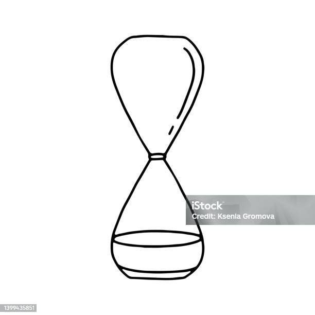 Hourglass Linear Illustration Outline Image Vector Stock Illustration