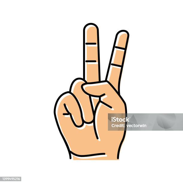 Peace Hand Gesture Color Icon Vector Illustration Stock Illustration ... Peace Hand Gesture Color Icon Vector Illustration Stock Illustration ...