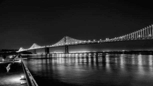 Free Stock Photo of The Bay Bridge Illuminated at Night | Download Free ...