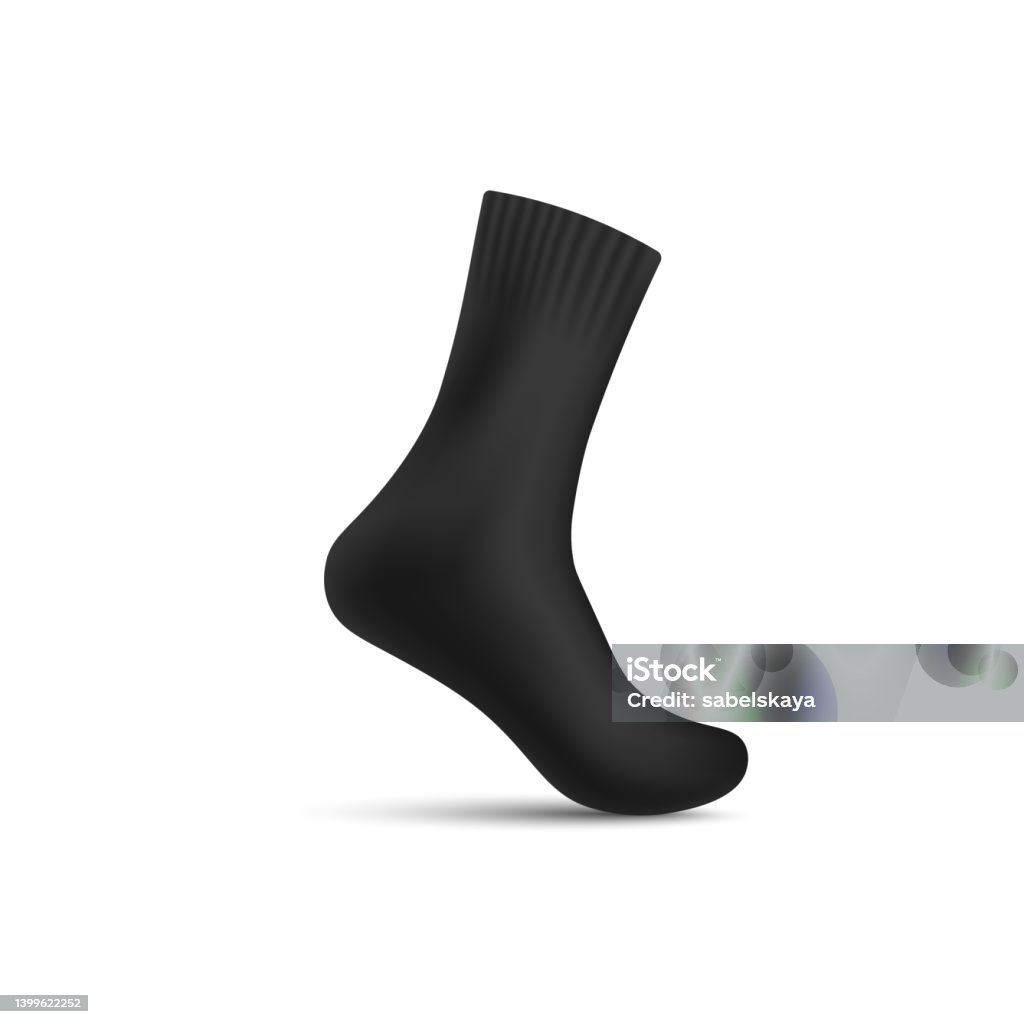Chaussette Réaliste Noire Sur Maquette De Jambe De Mannequin Invisible