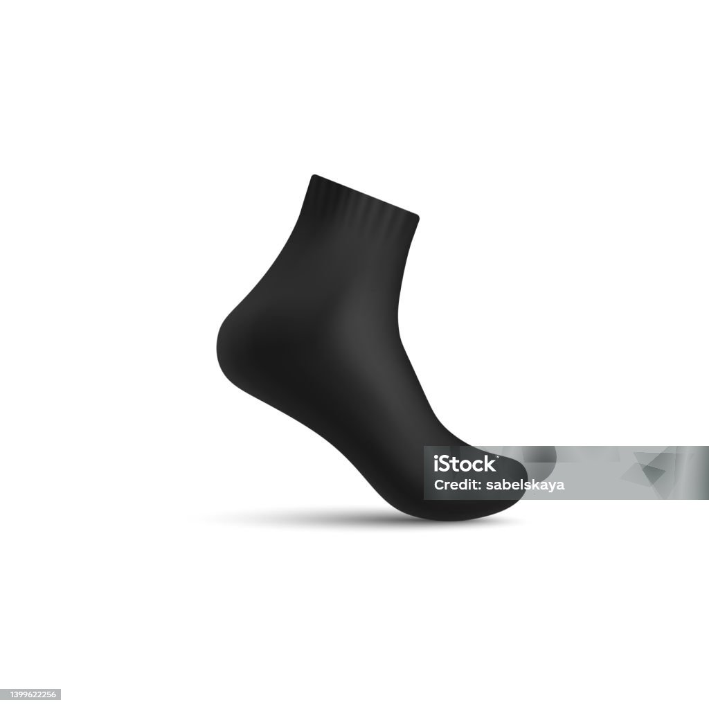 Chaussette Réaliste Noire Sur Jambe De Mannequin Invisible Avec Ombre