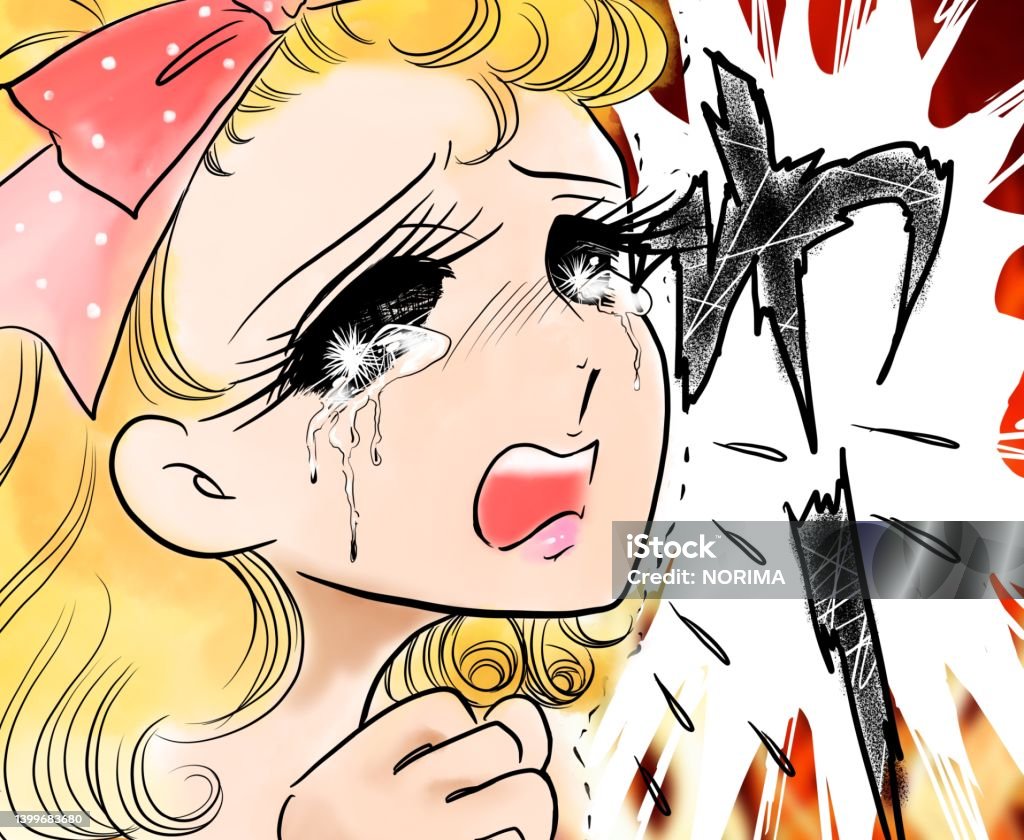 Illustration Manga Shoujo Des Années 70 Dune Belle Fille Blonde Qui A