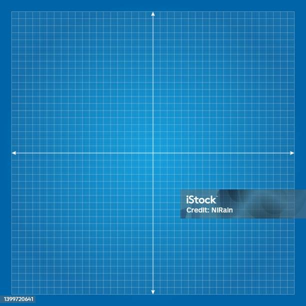 Ilustrasi Vektor Kotak Kertas Grafik Perencanaan Biru Terisolasi Pada