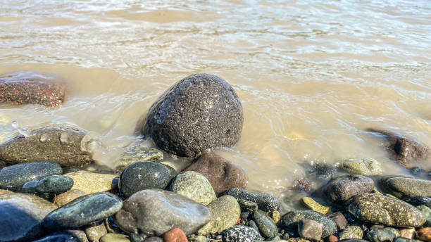 Free picture: Rocks on riverbank of calm river