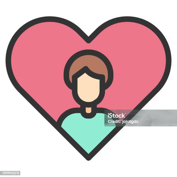 Icône Damour Dhomme De Coeur Ou Illustration Vectorielle De Logo