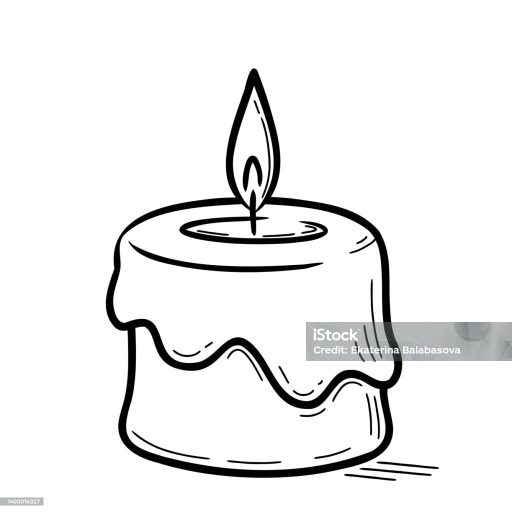 Ilustración de Dibujo Simple De Una Vela Encendida y más Vectores ... Ilustración de Dibujo Simple De Una Vela Encendida y más Vectores ...