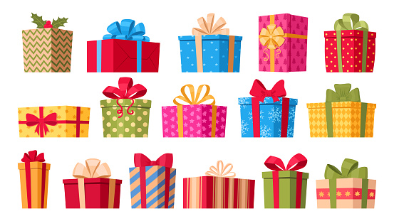 Kotak Hadiah Natal Yang Dibungkus Kartun Kejutan Natal Hadiah Liburan