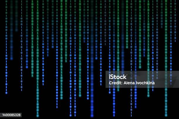 Latar Belakang Matriks Biru Dari Bilangan Biner Matriks Data Komputer