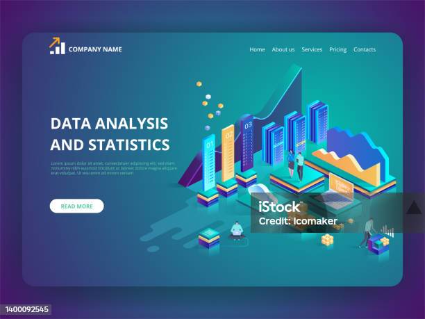 Konsep Analisis Data Dan Statistik Analisis Bisnis Ilustrasi Isometrik