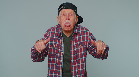 Funny Joyful Man Making Playful Silly Facial Expressions Grimacing