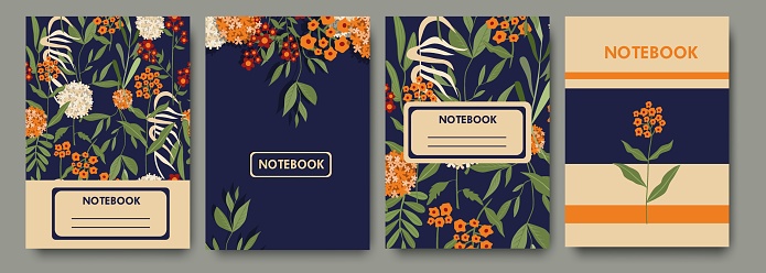 Set Desain Sampul Untuk Notebook Notepad Poster Atau Spanduk Undangan
