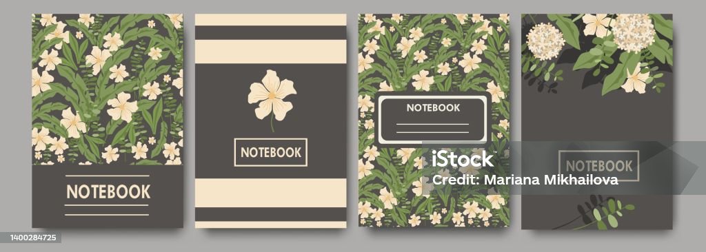 Set Desain Sampul Untuk Notebook Notepad Poster Atau Spanduk Undangan