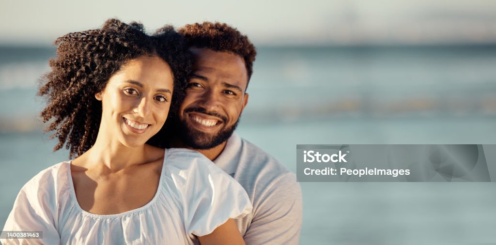 Closeup Portrait Of An Young Affectionate Mixed Race Couple Standing On