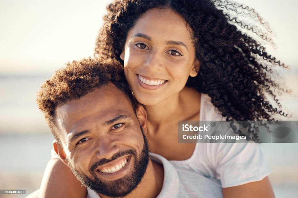 Closeup Portrait Of An Young Affectionate Mixed Race Couple Standing On
