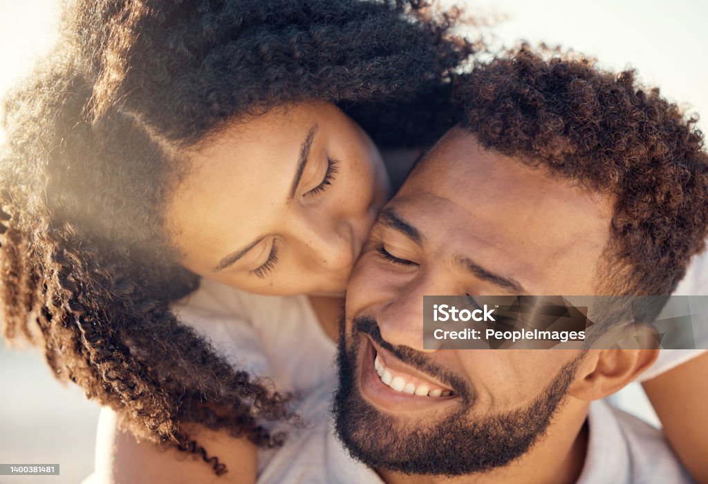 Closeup Portrait Of An Young Affectionate Mixed Race Couple Standing On