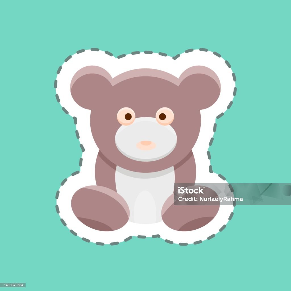 Ligne Dautocollants Coupée Teddy Bear Convient Pour Le Symbole Des