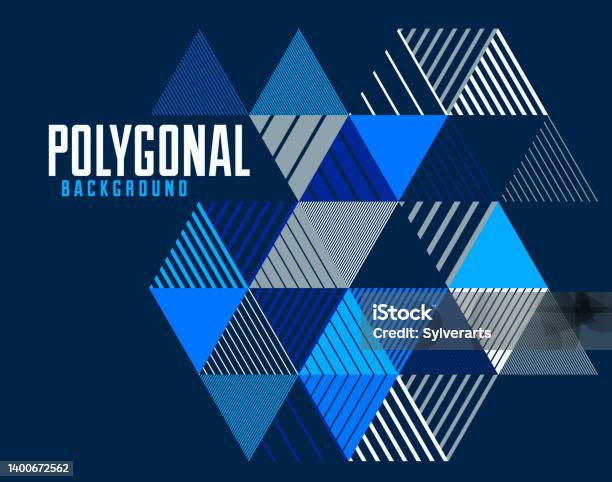 Latar Belakang Poligonal Abstrak Dengan Segitiga Bergaris Dan Desain