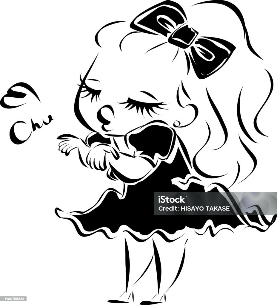 Pretty Girl Throwing A Kiss Stock Illustration Download Image Now