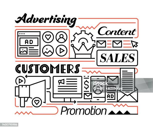 Objet Et Éléments Marketing Collection Dillustrations Dicônes De Ligne