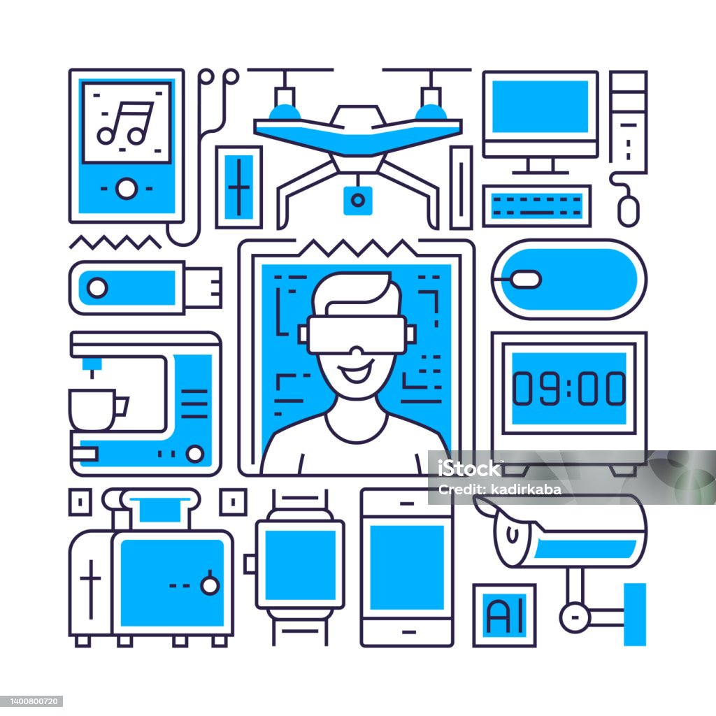 Electronique Et Appareils Objet Et Éléments Collection Dillustrations