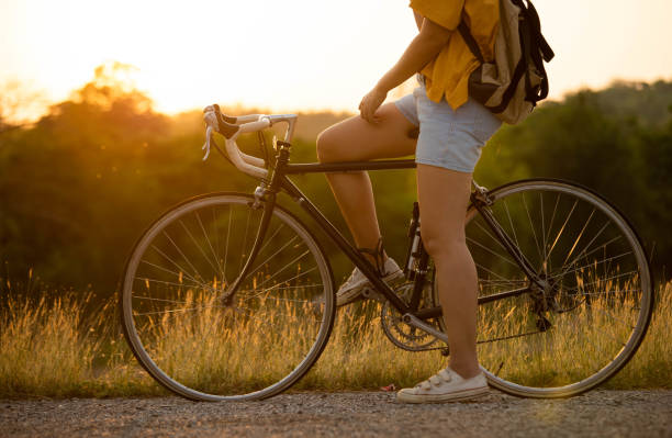 Free Stock Photo of Backside view of woman on bicycle | Download Free ...