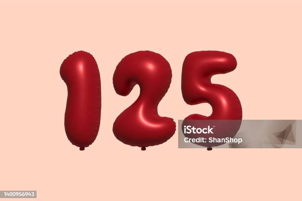 Red Helium Balloon 3d Number 125 Stock Illustration - Download Image ... Red Helium Balloon 3d Number 125 Stock Illustration - Download Image ...