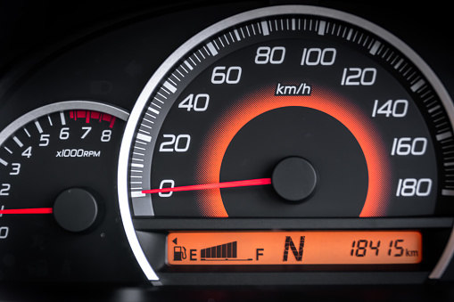 Desain Modern Speedometer Analog Dan Tachometer Dengan Pengukur Bahan