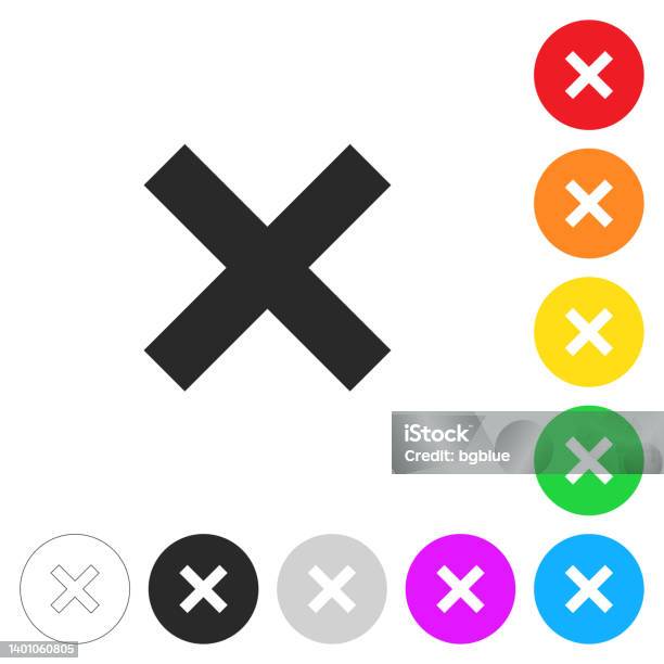 Ilustración De Signo De Multiplicación Icono En Botones Coloridos Y Más