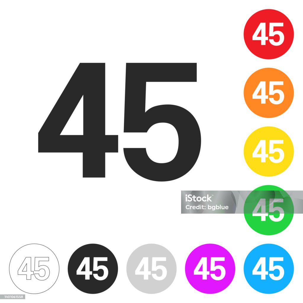 45 Number Fortyfive Icon On Colorful Buttons Stock Illustration ... 45 Number Fortyfive Icon On Colorful Buttons Stock Illustration ...