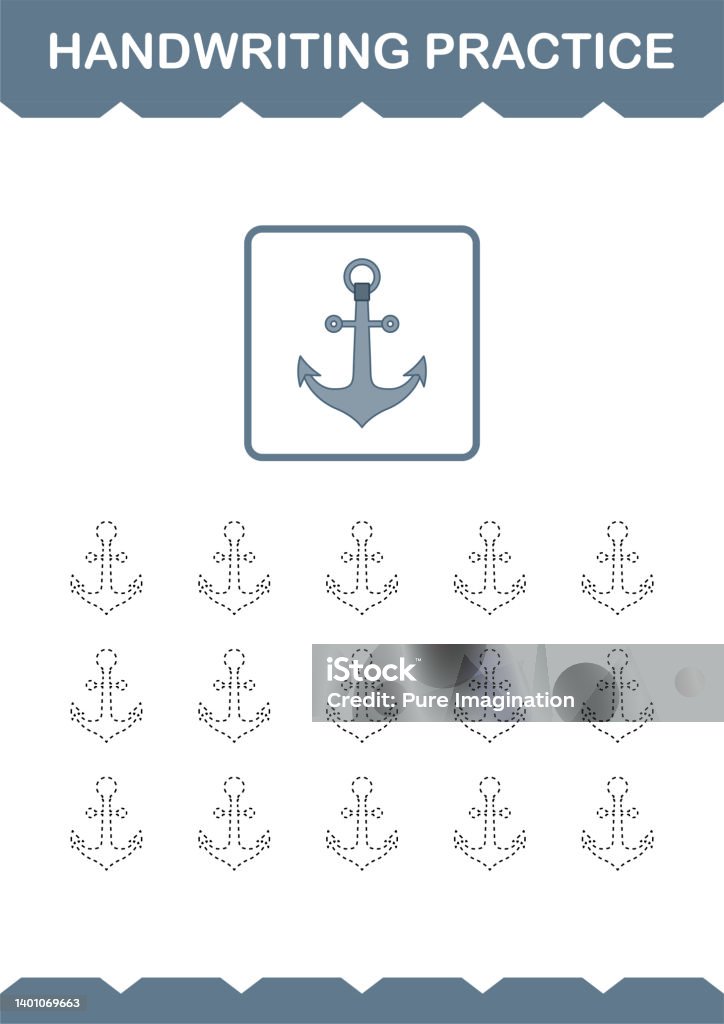 Latihan Tulisan Tangan Dengan Anchor Lembar Kerja Untuk Anakanak ... Latihan Tulisan Tangan Dengan Anchor Lembar Kerja Untuk Anakanak ...