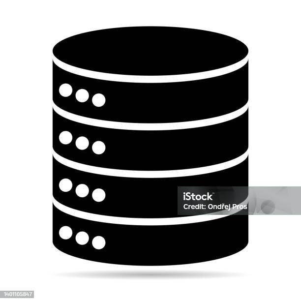 Database Storage Icon With Shadow Internet Network Server Cloud Data
