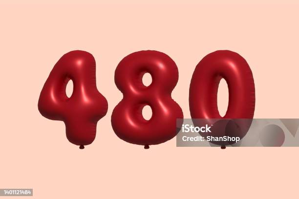 Ballon Dhélium Rouge Numéro 3d 480 Vecteurs Libres De Droits Et Plus D